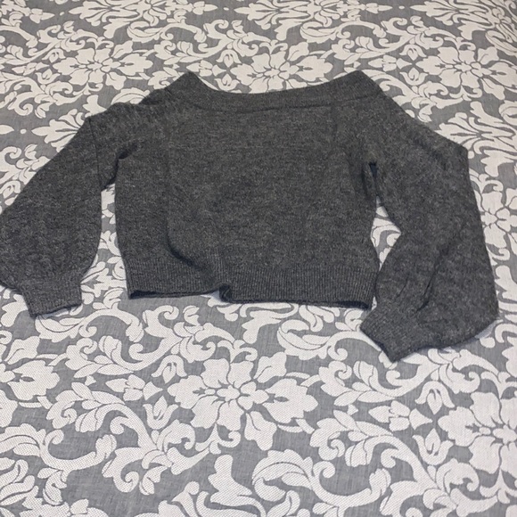 Sweaters | Heather Grey Wool Blend Bubble Sleeve Sweater New | Poshmark